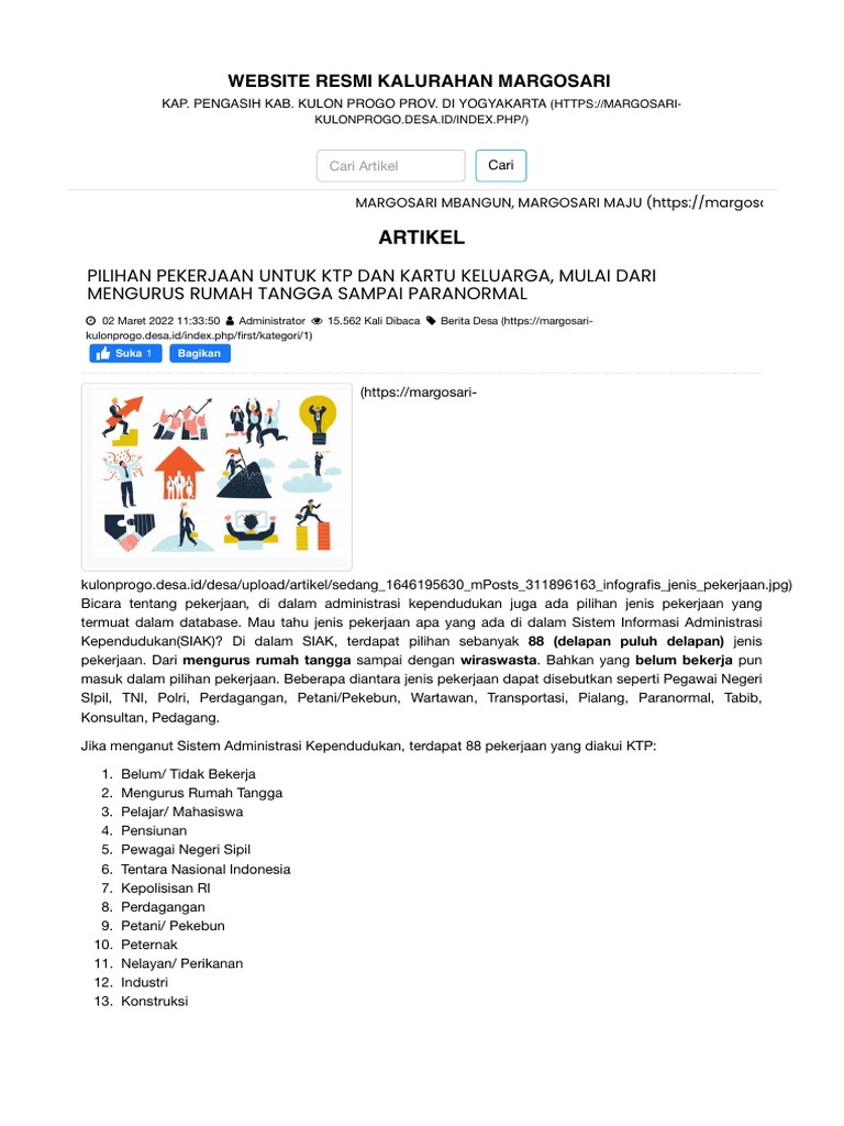 Pilihan Pekerjaan Untuk KTP Dan Kartu Keluarga, Mulai Dari Mengurus ...