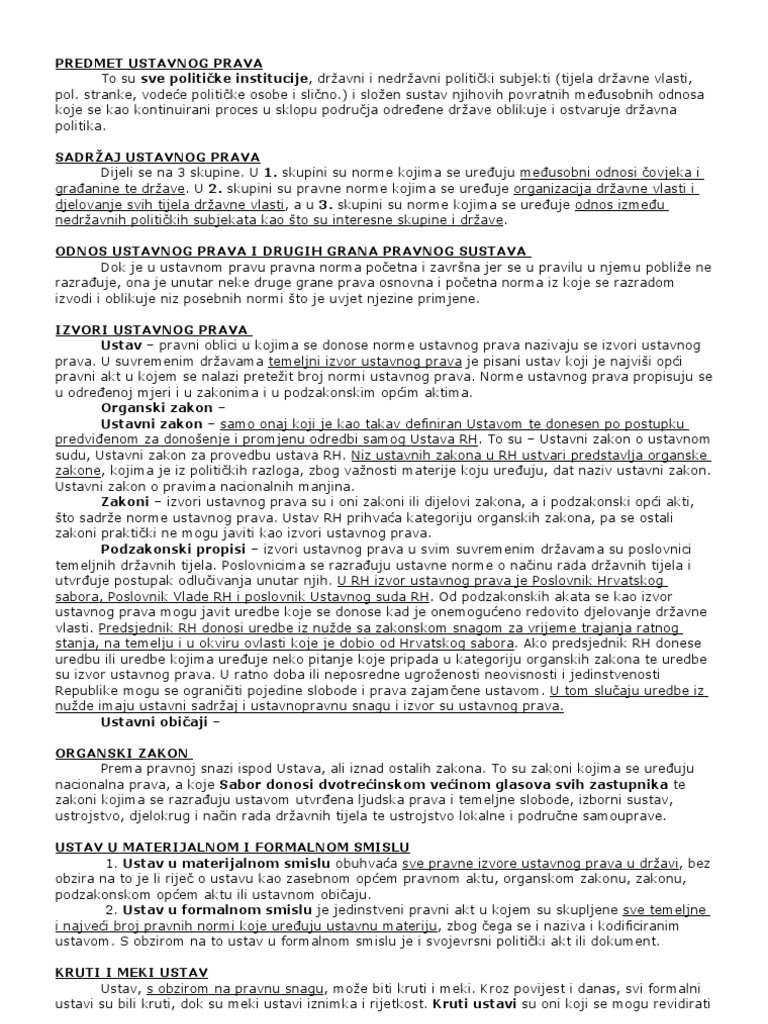 Ustavno Pravo Skripta Za Završni Ispit Pdf