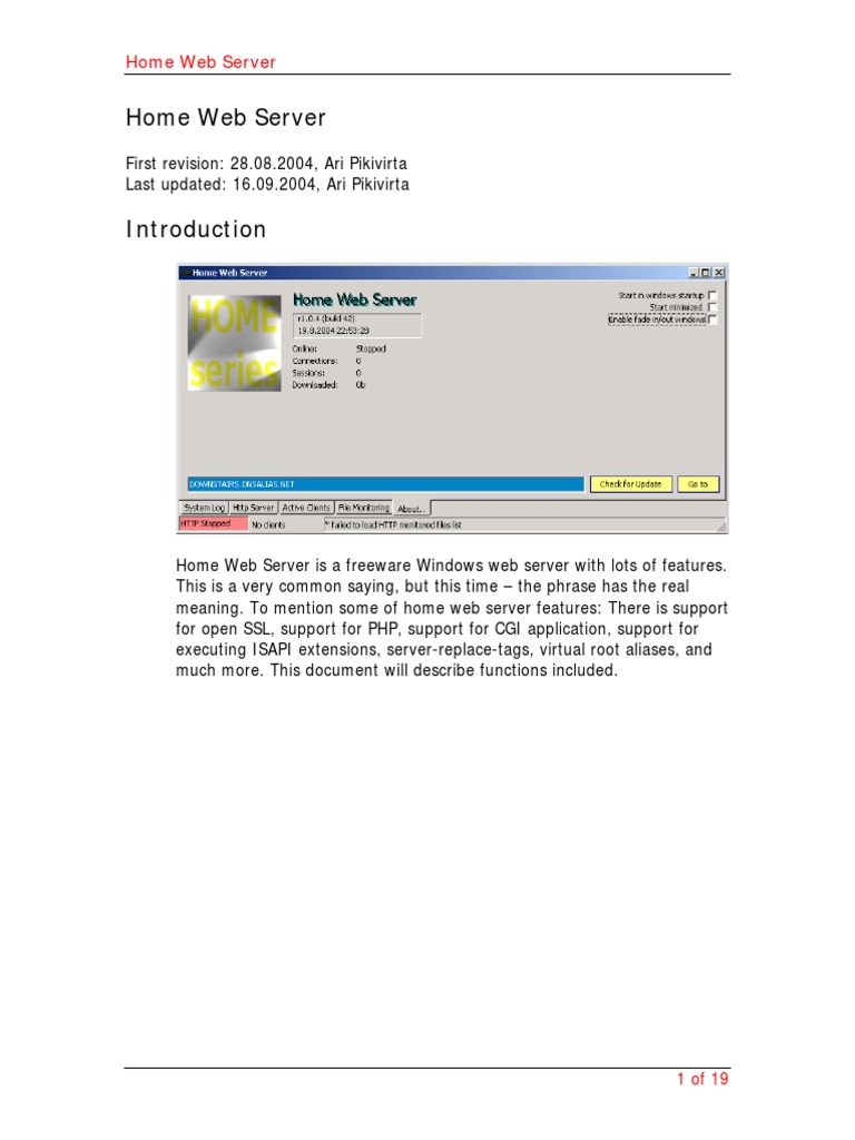 Home Web Server | Descargar gratis PDF | Networking | Internet & Web