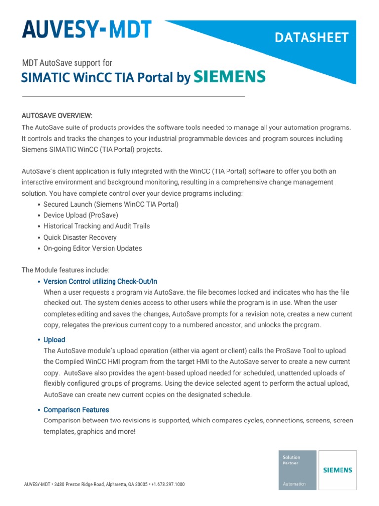 AutoSave for Siemens WinCC TIA Portal | PDF | Programming | Computer Program