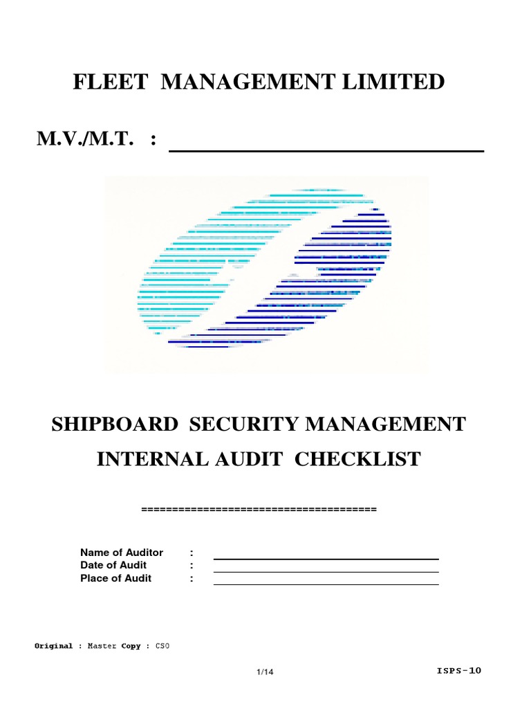 Ship Security Audit Checklist | PDF