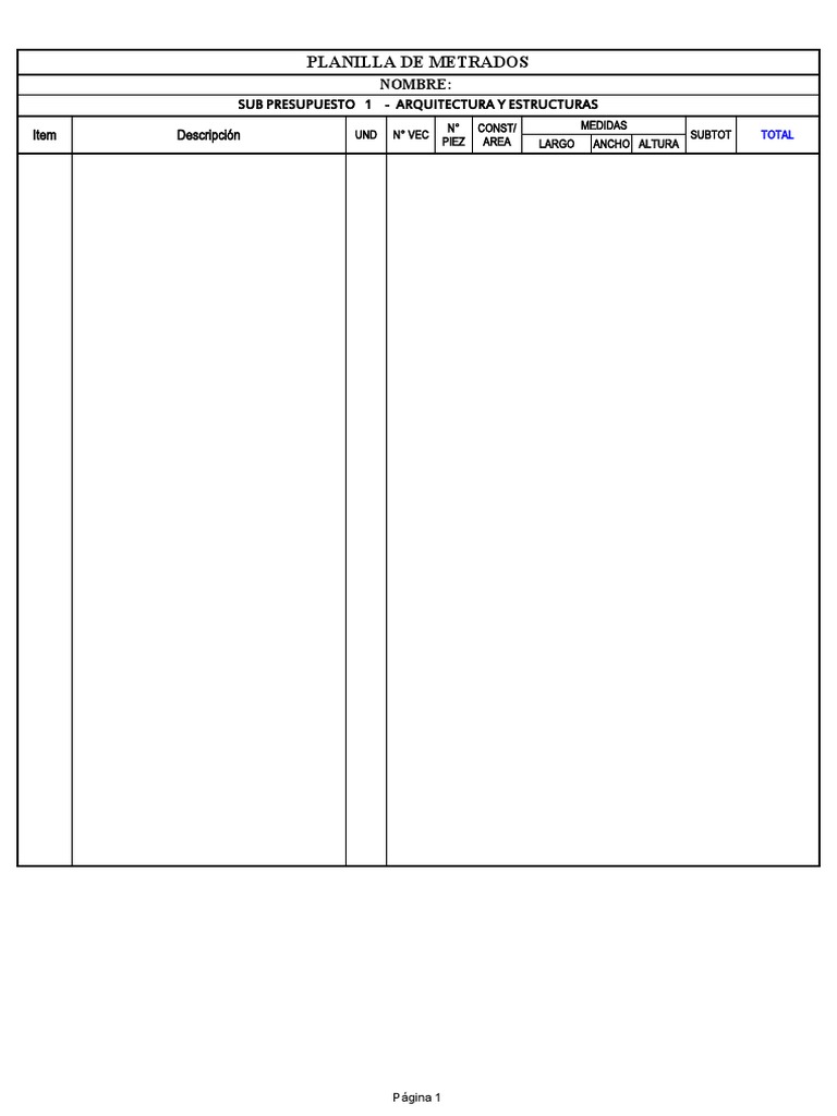 Examen Final Planilla de Metrados | PDF | Ingeniero civil | Bienes raíces