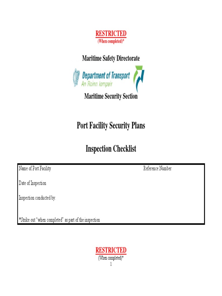 ISPS - Inspection Checklist | PDF | Dangerous Goods | Safety