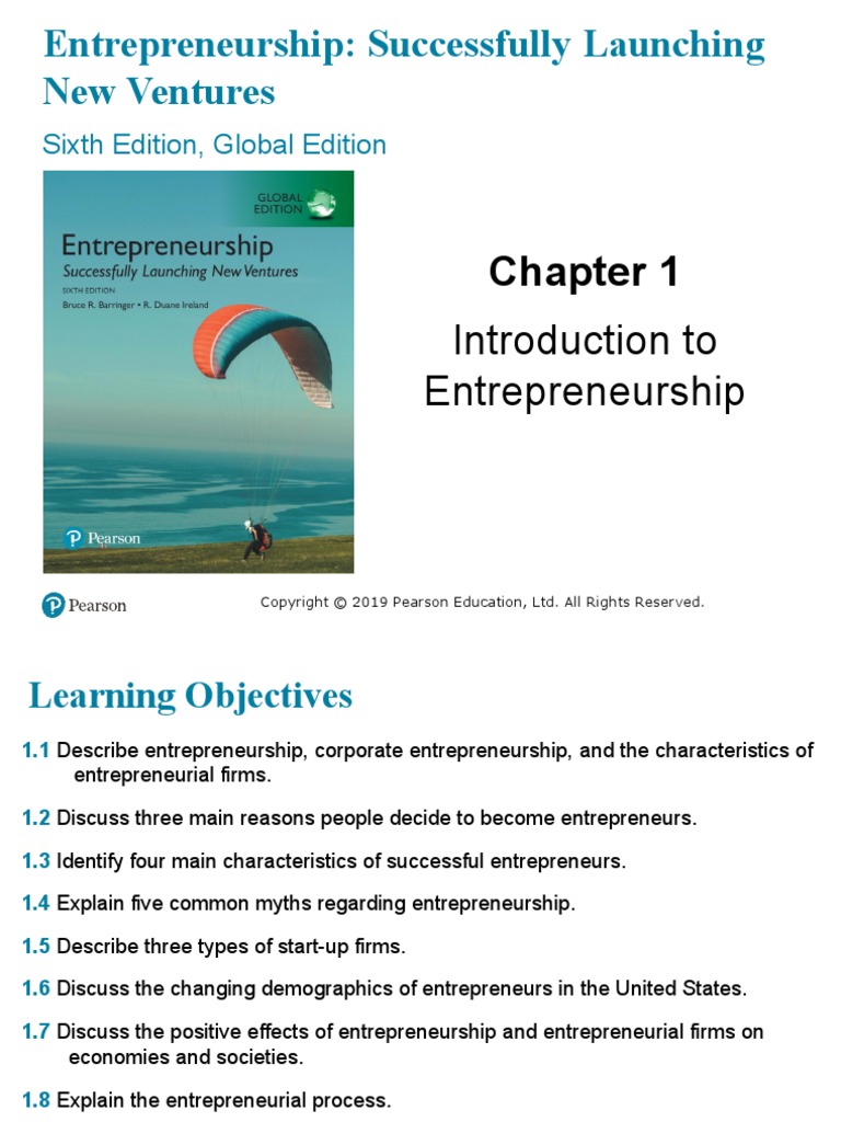 Barringer Ent6 Chapt 01 | PDF | Entrepreneurship | Startup Company