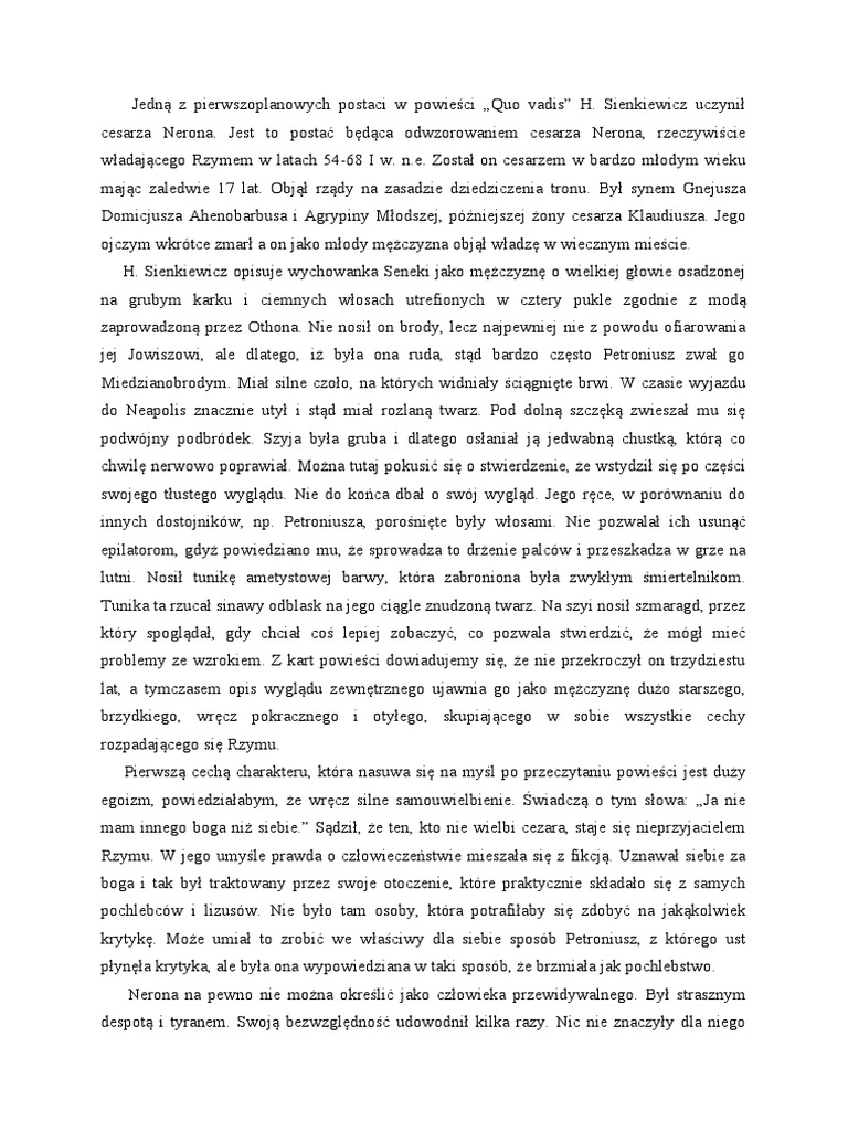 Charakterystyka Nerona | PDF
