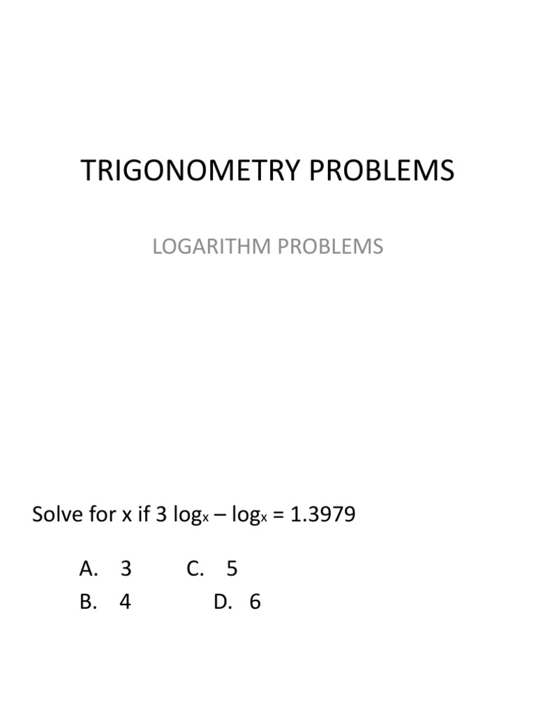Logarithm Problems | PDF