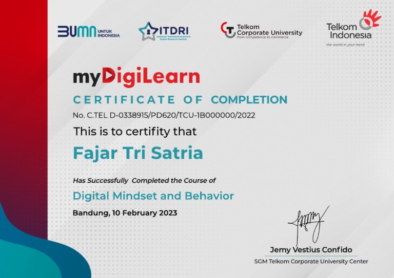 Mydigilearn Course Certificate 10 02 2023 | PDF