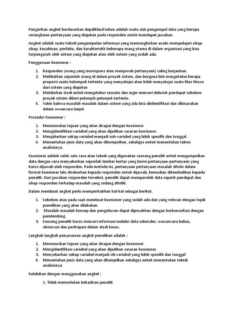 Tema Angket Kuesioner | PDF