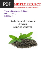 Chemistry Investigatory Project: Acidity in Tea Leaves | PDF