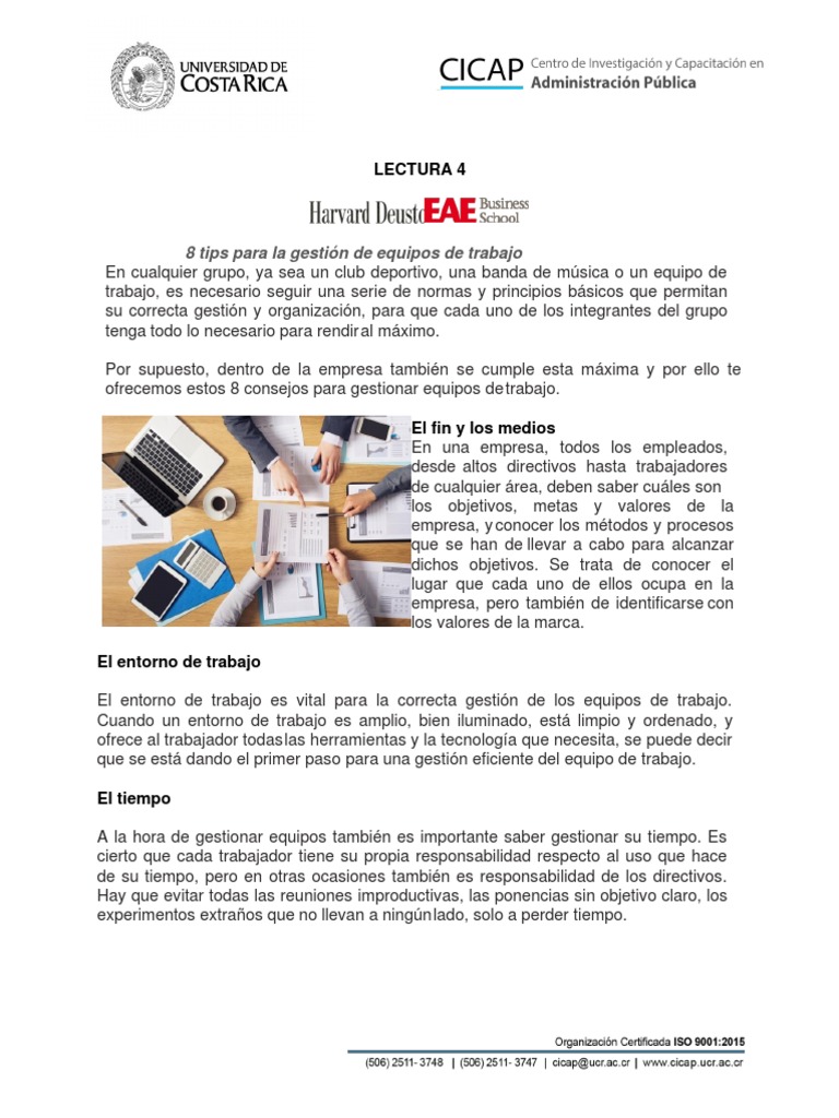 Lectura Trabajo Equipo | PDF