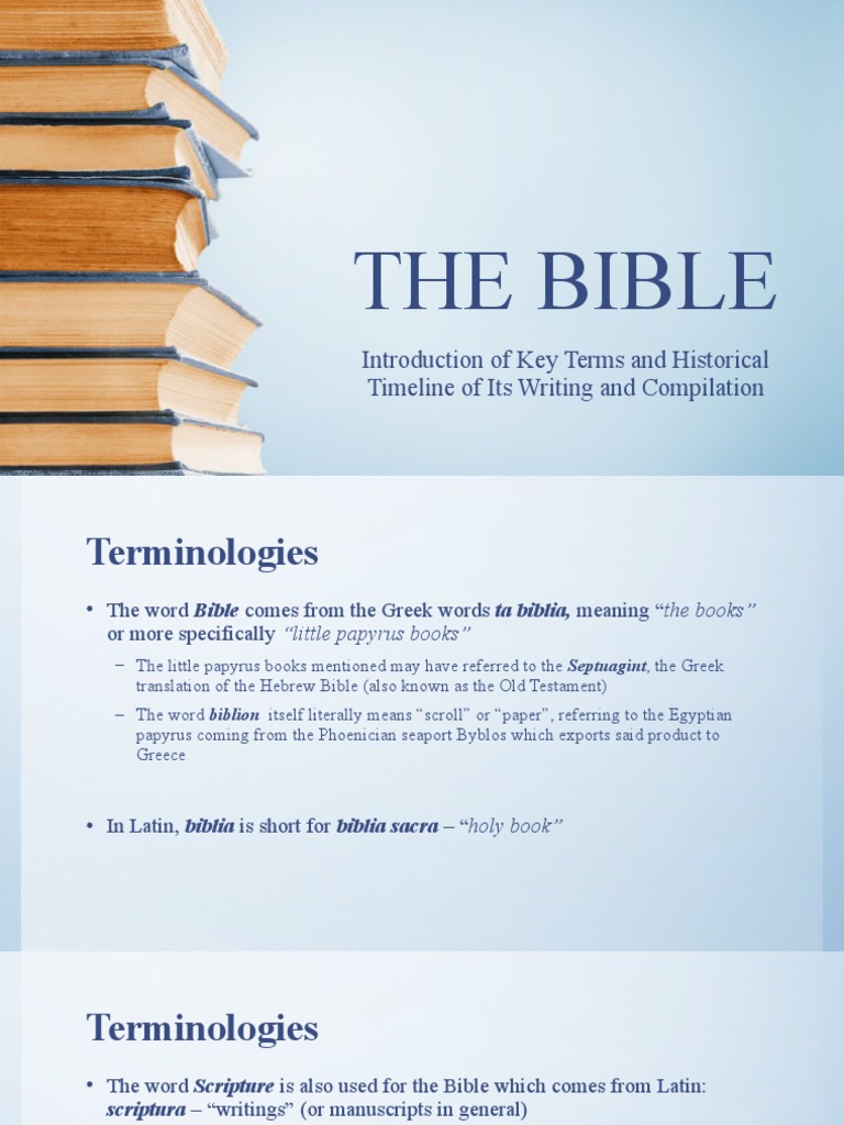 1 Introduction To The Bible 1 | PDF