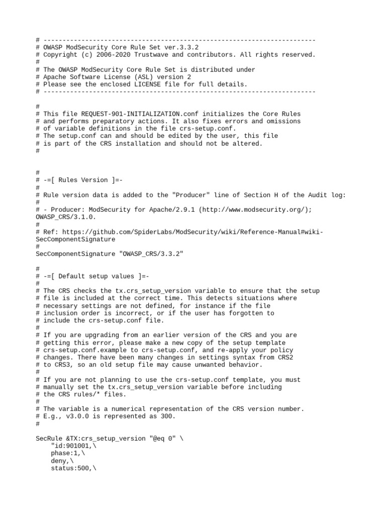 REQUEST 901 INITIALIZATION - Conf | PDF | Computer Science | Software