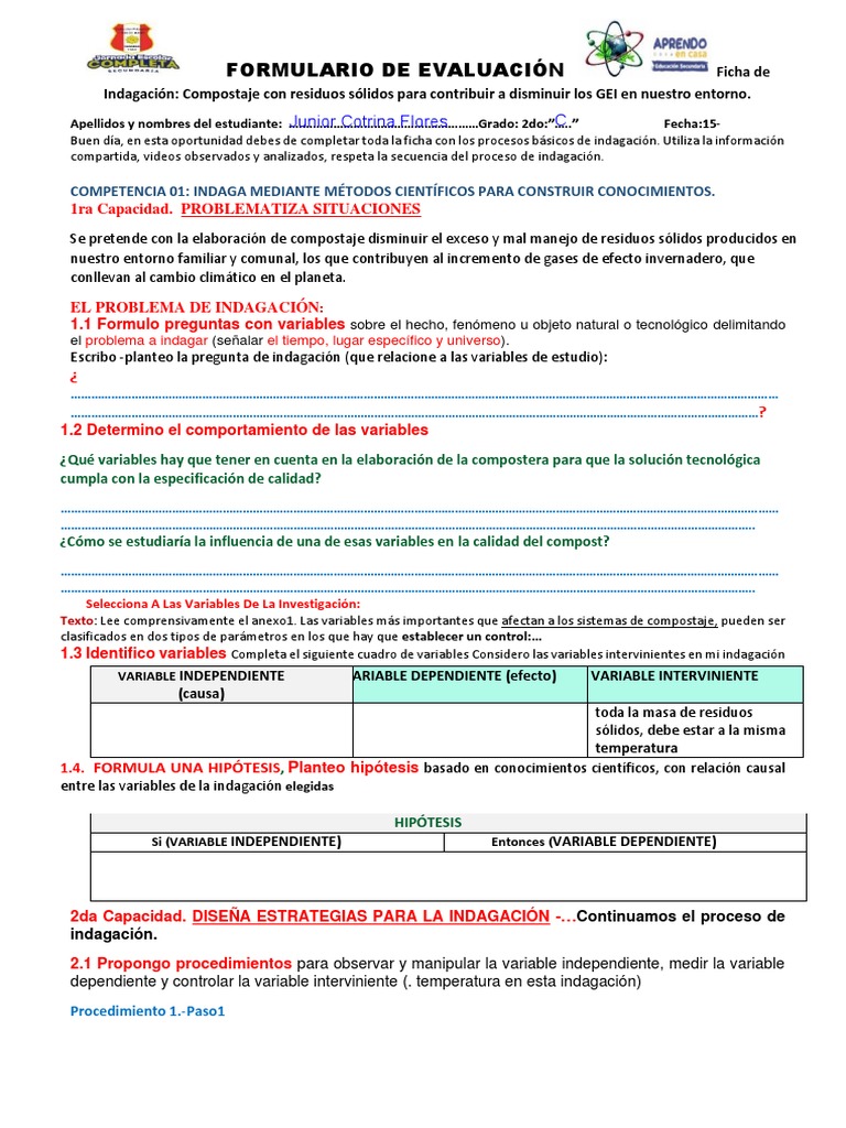 Eval - Competencia Indaga.-2 | PDF