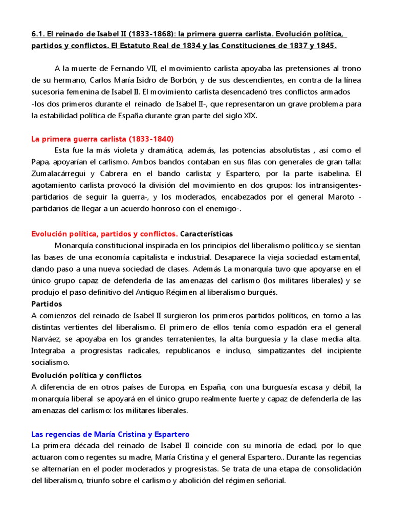 La Primera Guerra Carlista (1833-1840) | PDF | Política de españa ...