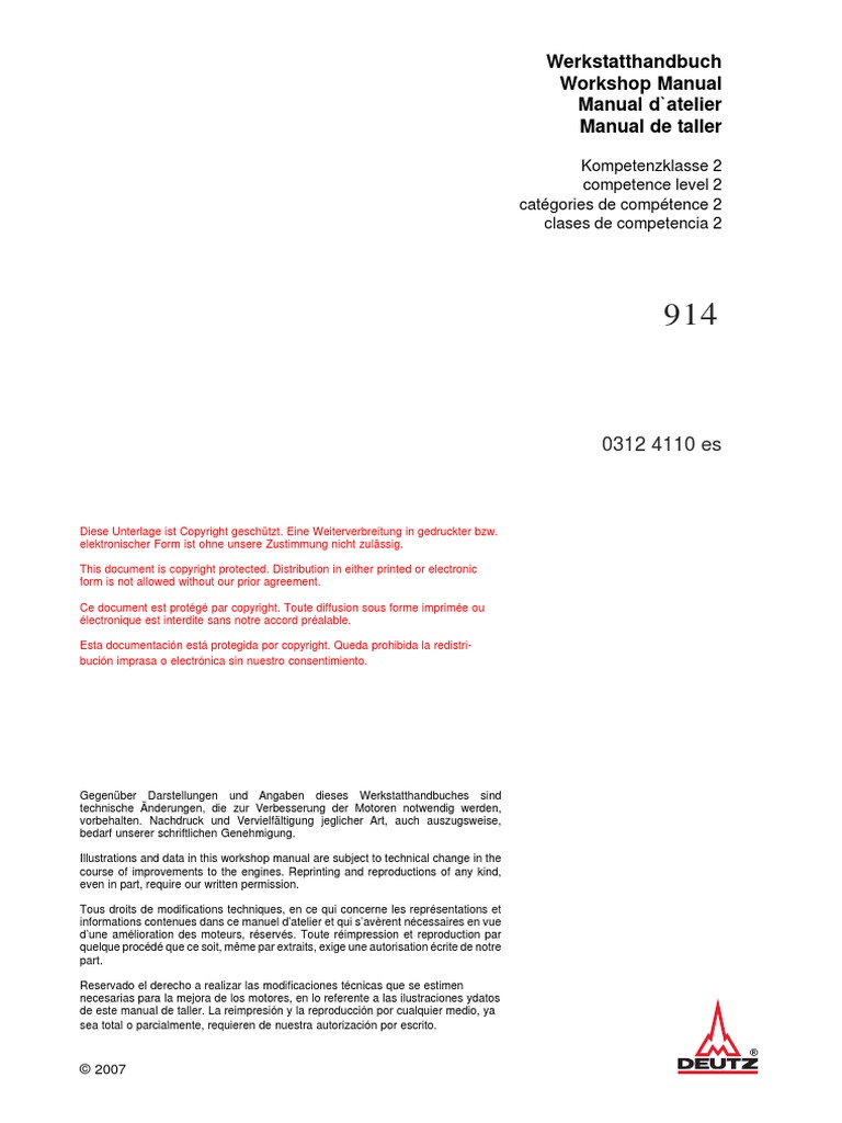 Manual de Taller BF6L914 | PDF