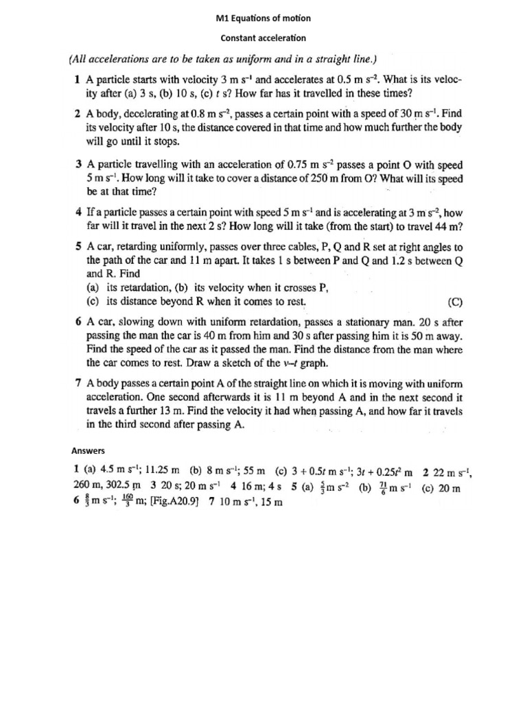 M1 Equations of Motion | PDF