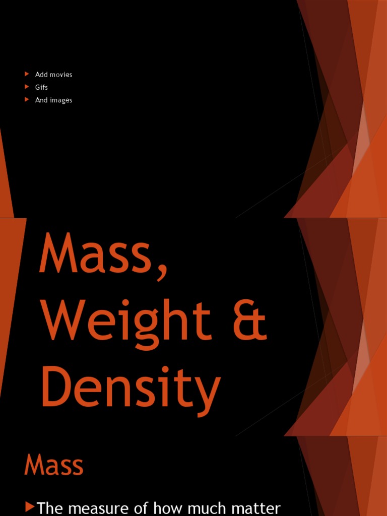 5 Mass, Weight & Density | PDF