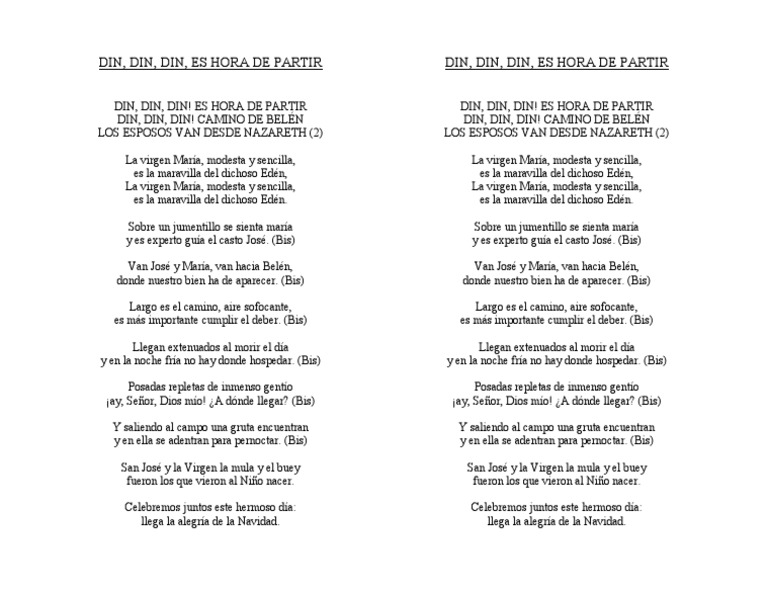 Din, Din, Din, Es Hora de Partir | PDF