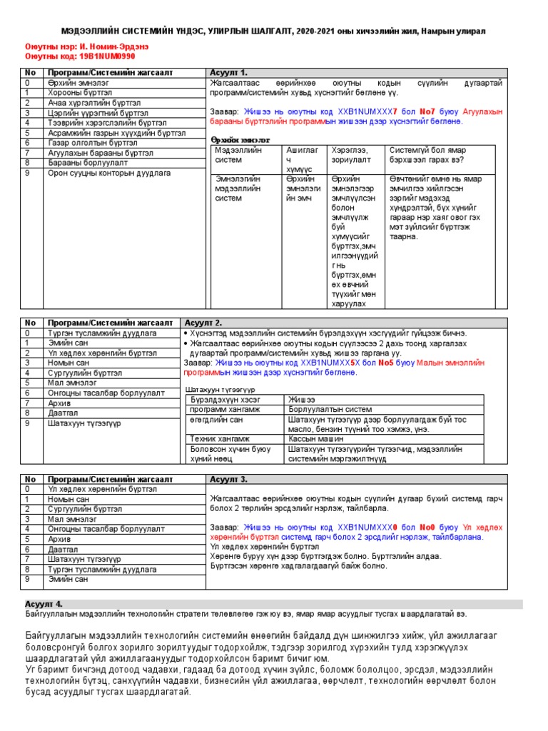 Ulirliin Shalgalt | PDF