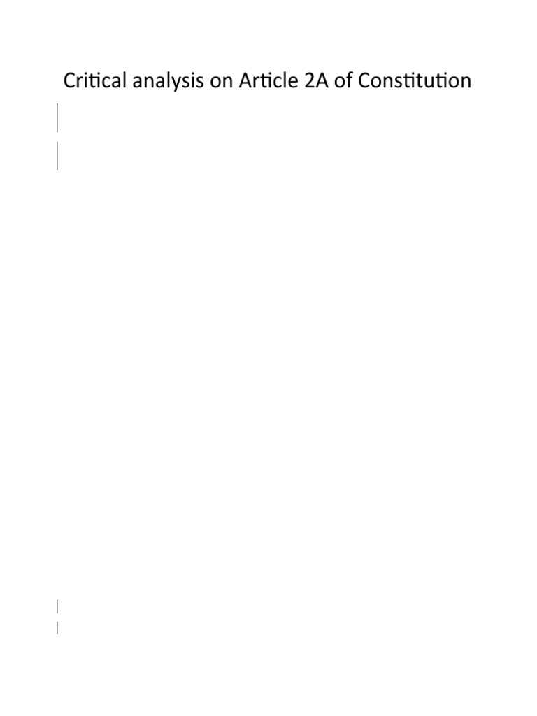 Critical Analysis On Article 2A of Constitution | PDF | Sharia ...