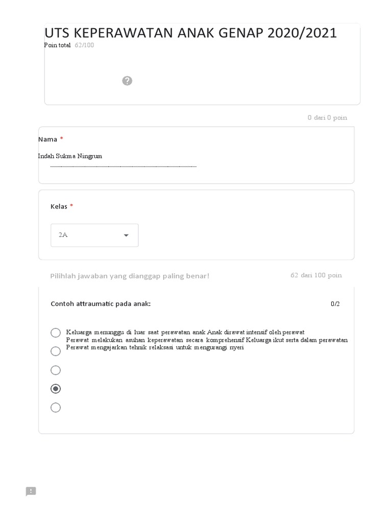 Uts Keperawatan Anak Genap 2020 - 2021 | PDF | Kesehatan Holistik