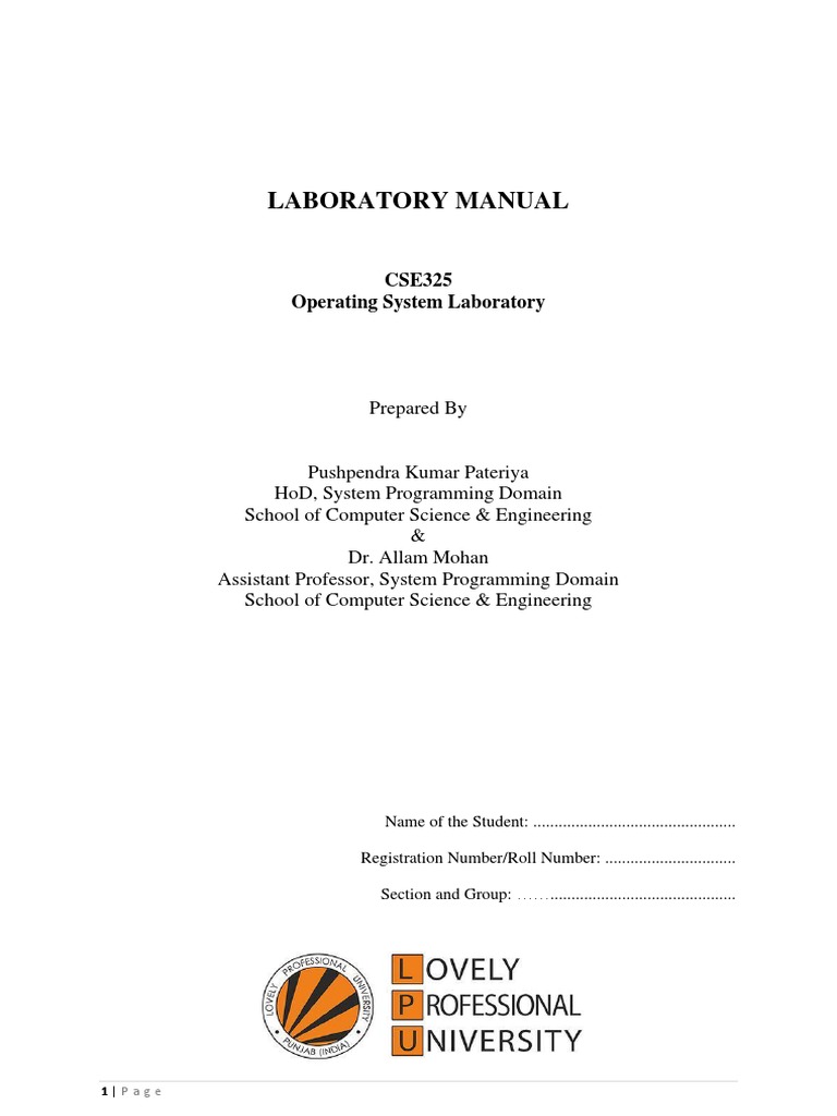 CSE325 OS Laboratory Manual | PDF | Control Flow | Shell (Computing)