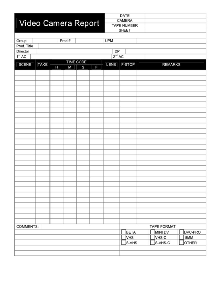 Video Camera Report | PDF