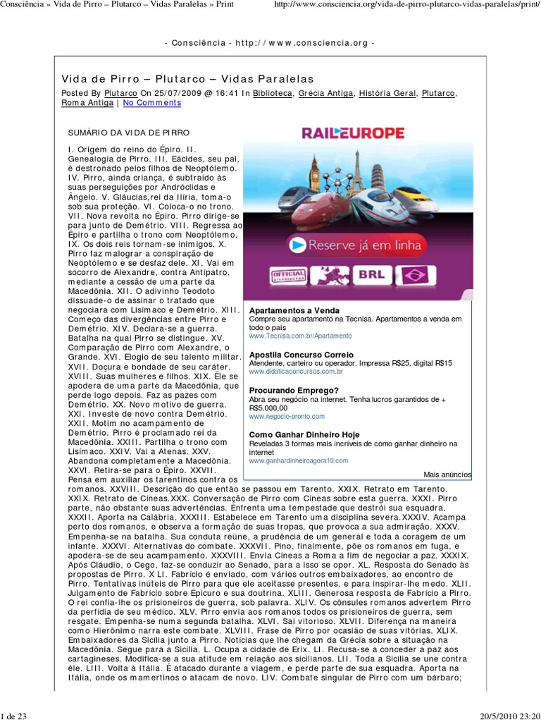 Vida de Pirro - Plutarco.. | PDF | Alexandre, o Grande