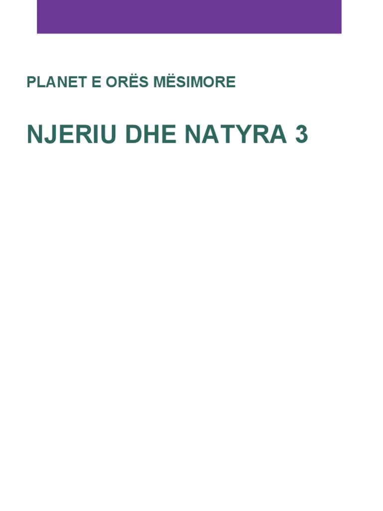 Planet e Ores Mesimore Njeriu Dhe Natyra 3 | PDF