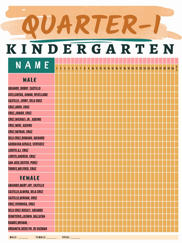 Kinder Class Record | PDF