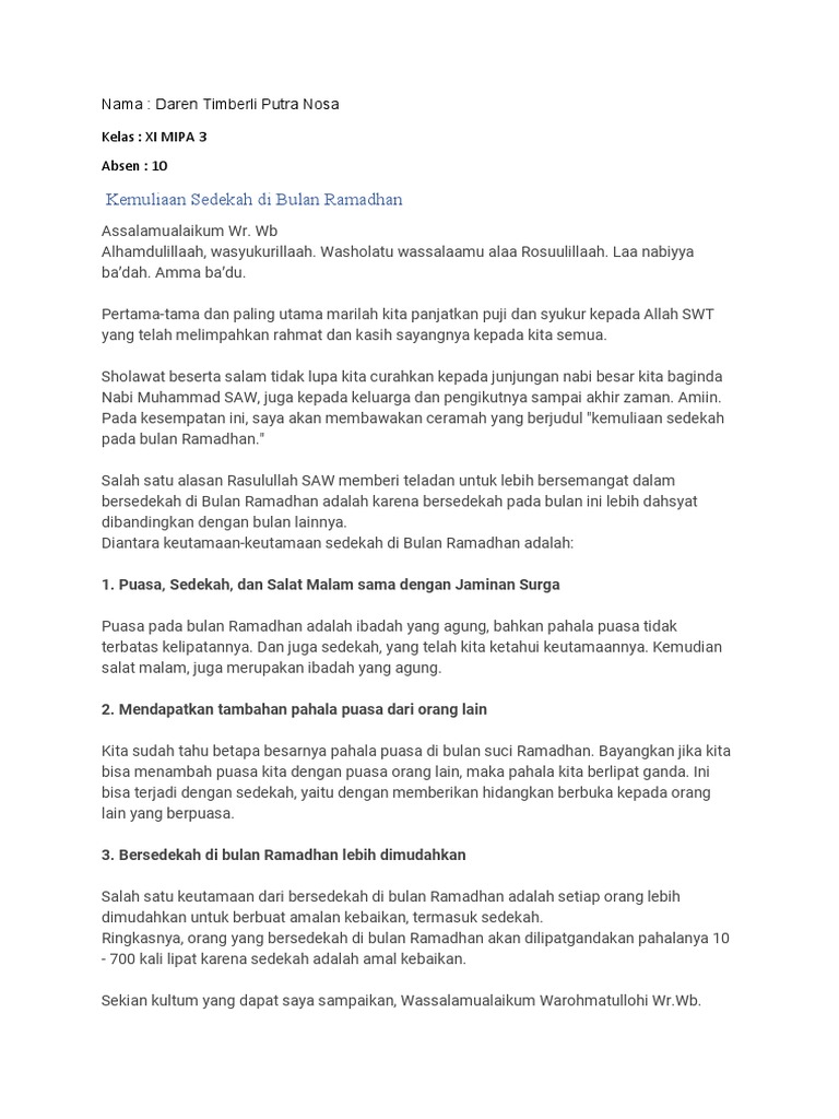 Teks Ceramah | PDF | Karier & Perkembangan | Pengembangan Diri