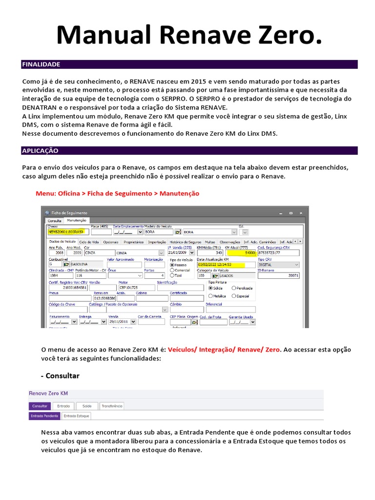 Manual Renave Zero Linx Apollo | PDF | Programas | Informática