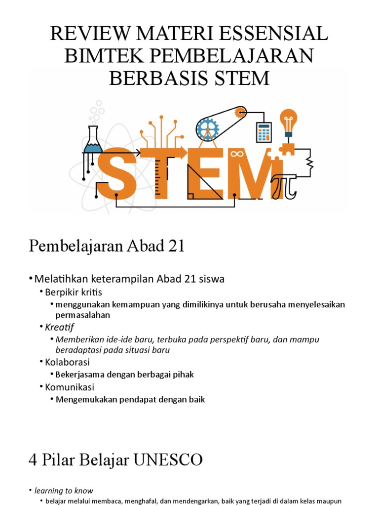 Review Materi Bimtek Pembelajaran Berbasis Stem | PDF
