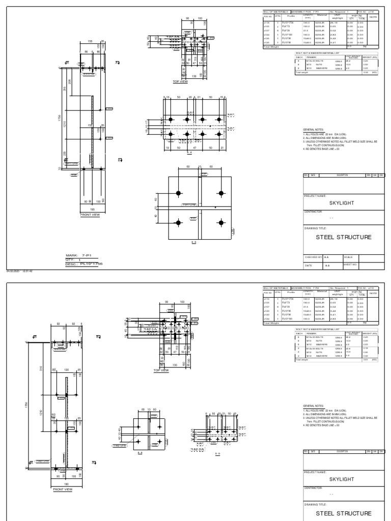 Steel Structure: Skylight | PDF | Manufactured Goods | Tools