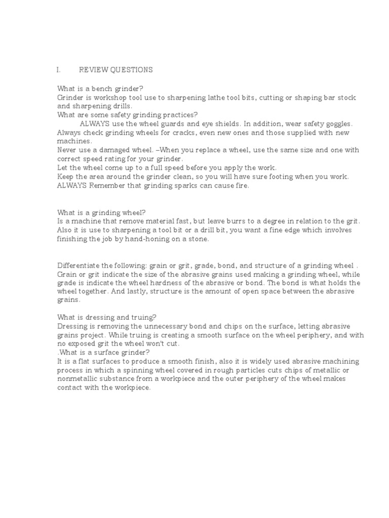 Bench Grinder Safety and Uses | PDF