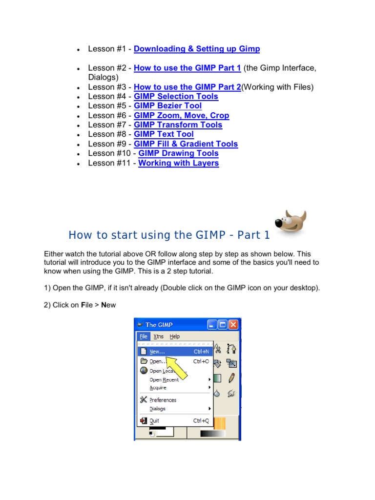 Gimp Tutor | Download Free PDF | File Format | Icon (Computing)