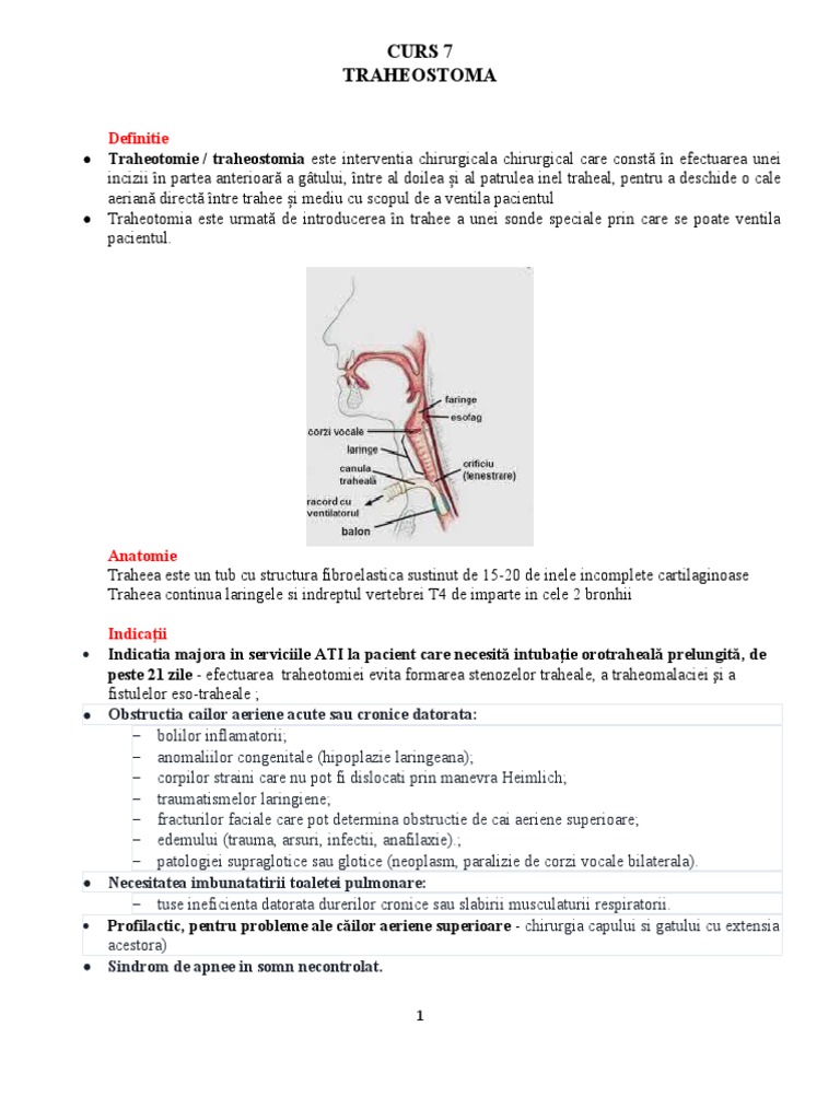 Curs 7 Traheostoma | PDF