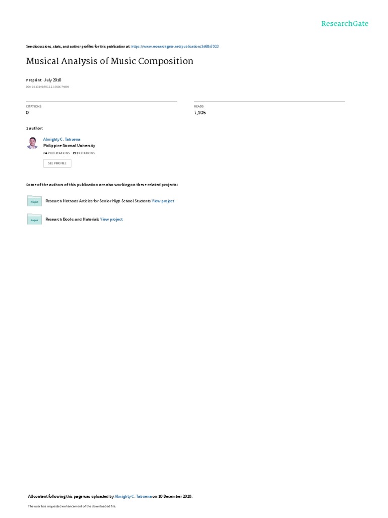 Musical Analysis of Music Composition | PDF | Musical Compositions | Rhythm