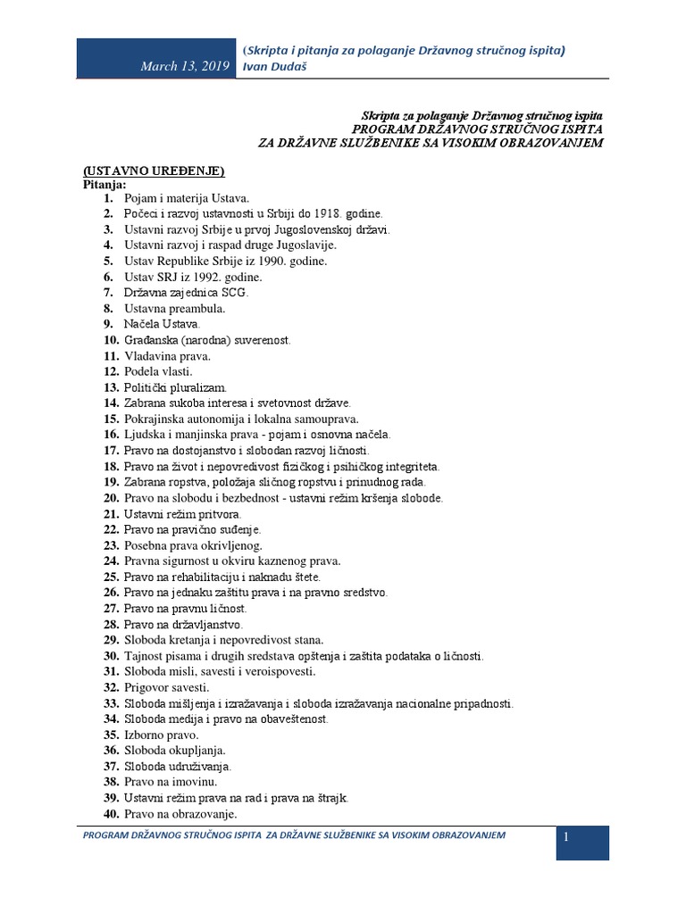 Skripta Za Drzavni Strucni Ispit Ivan Dudaš | PDF