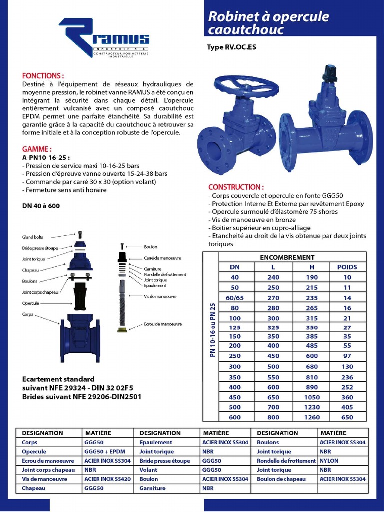 Fiche Vanne Opercule F5 | PDF