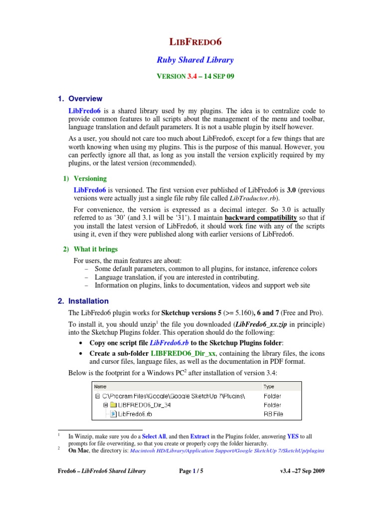 LibFredo6 Library for SketchUp Users | PDF | File Format | Sketch Up