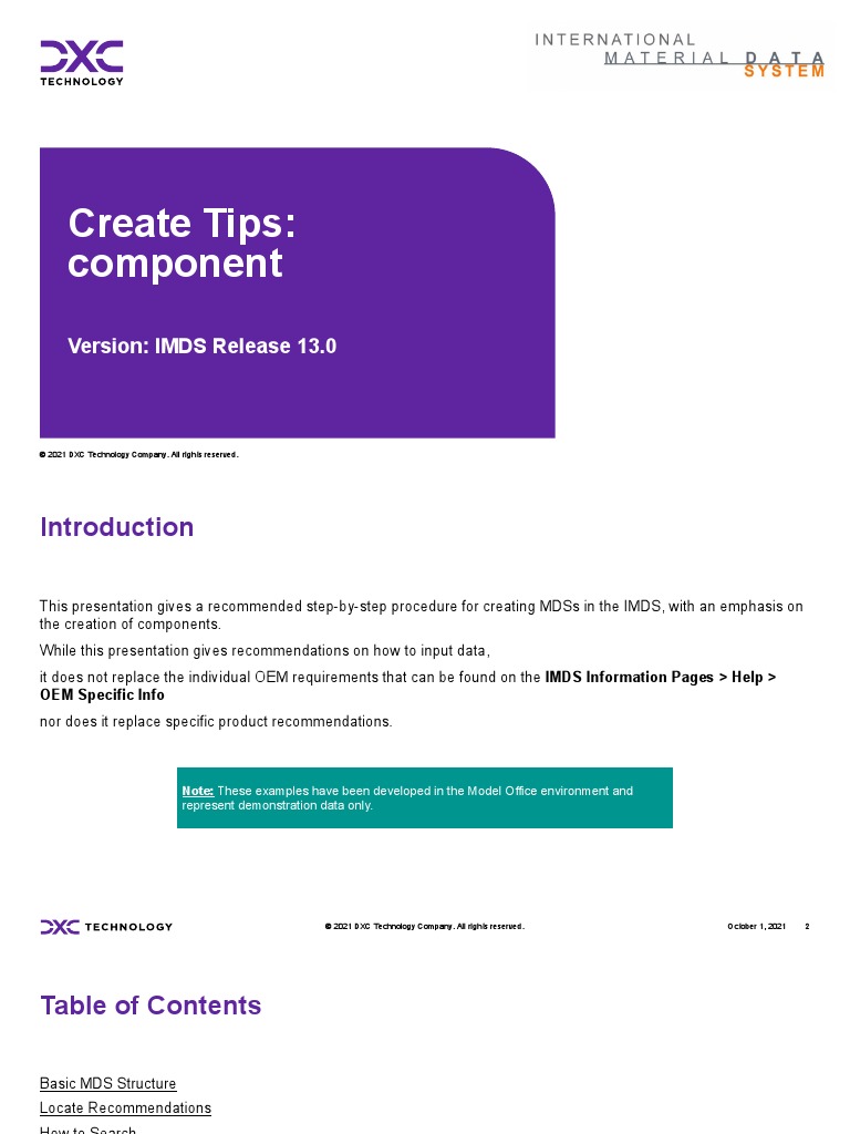 IMDS Create MDS Tips - Component | PDF | Recycling | Scrap