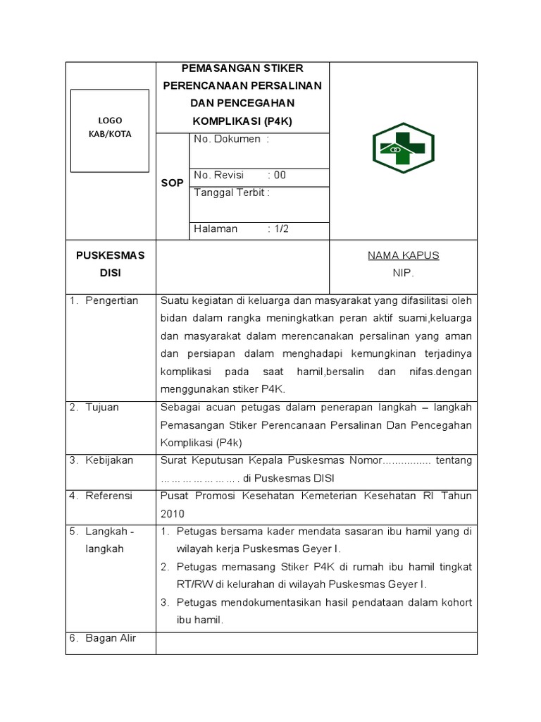 Pemasangan Stiker P4K | PDF