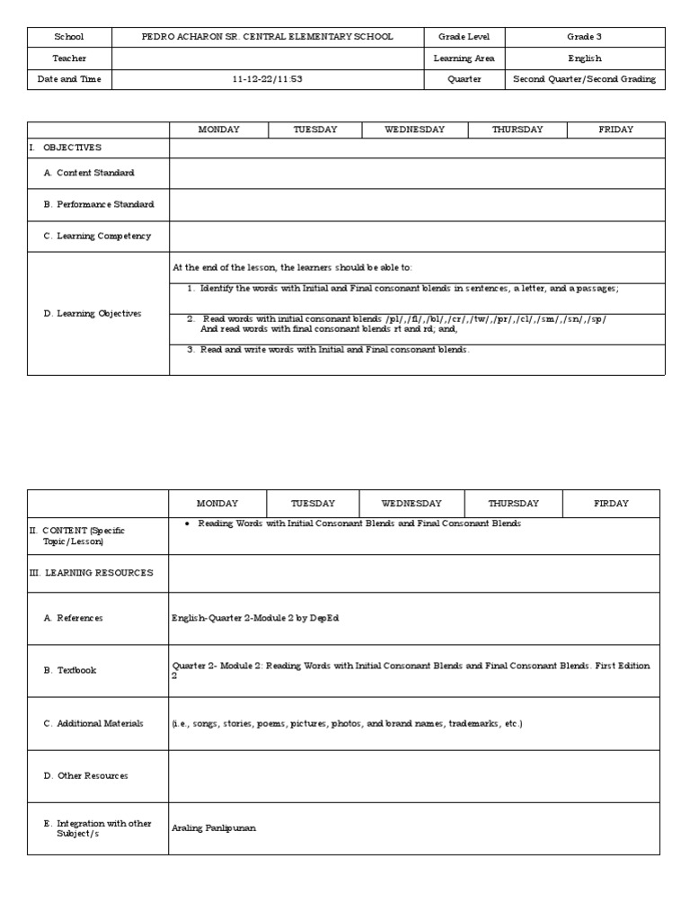 Lesson Planning - English | Download Free PDF | Teachers | Learning