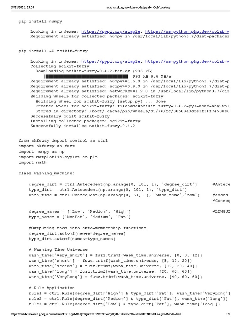 Auto Washing Machine Code - Ipynb - Colaboratory | PDF | Computer Science | Computing