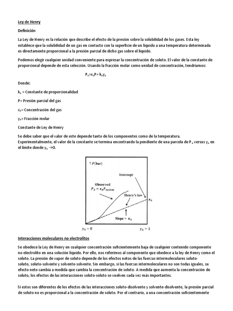Una explicación completa de la Ley de Henry, incluyendo definiciones ...