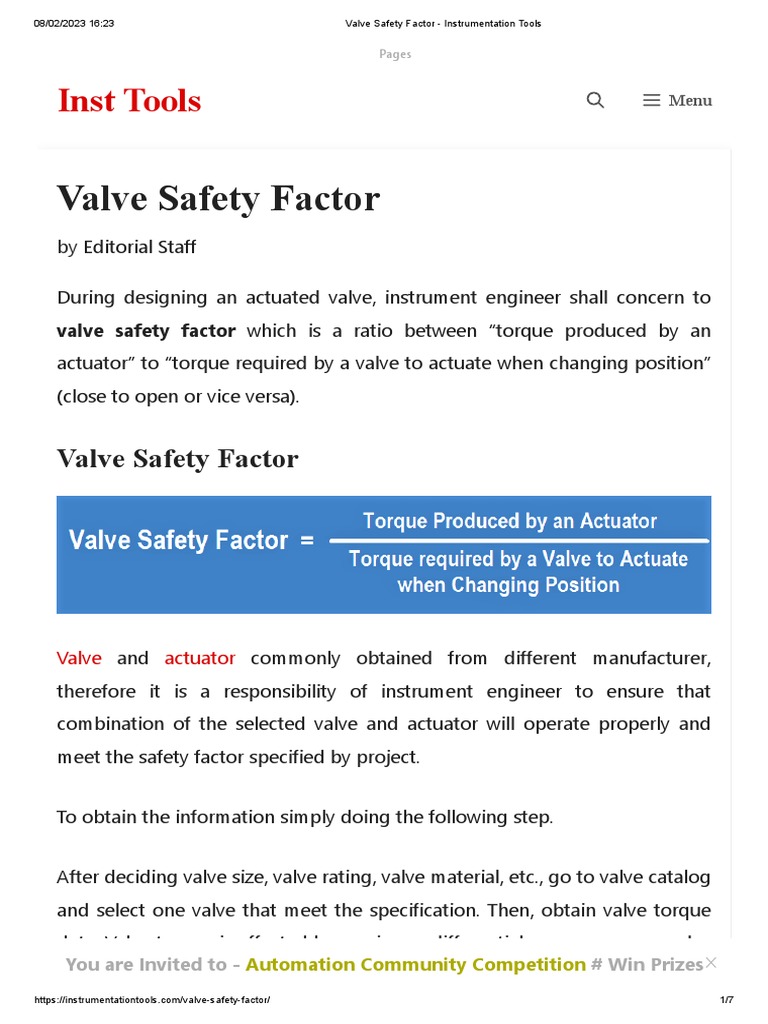 Valve Safety Factor in Actuated Systems | PDF | Valve | Actuator