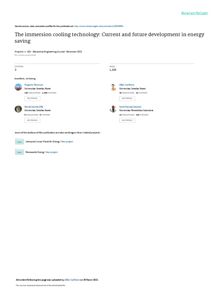 The Immersion Cooling Technology: Current and Future Development in Energy Saving | PDF | Data ...