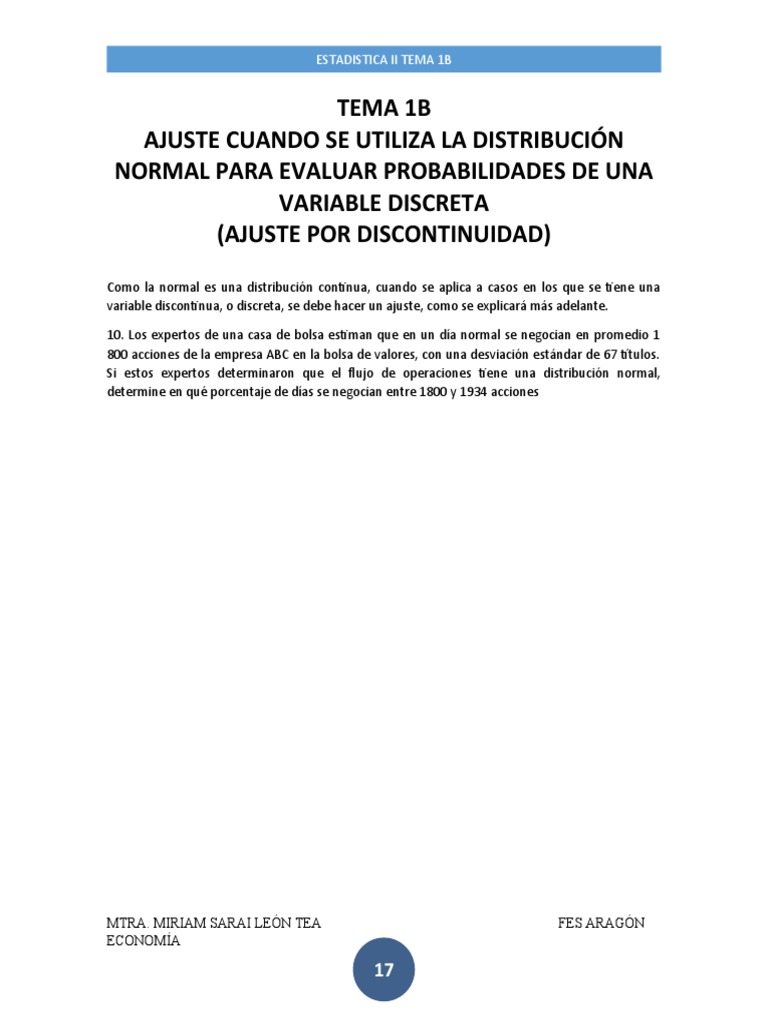 Tema 1B Distribuciones Continuas de Probabilidad | PDF | Distribución de veneno | Enseñanza de ...