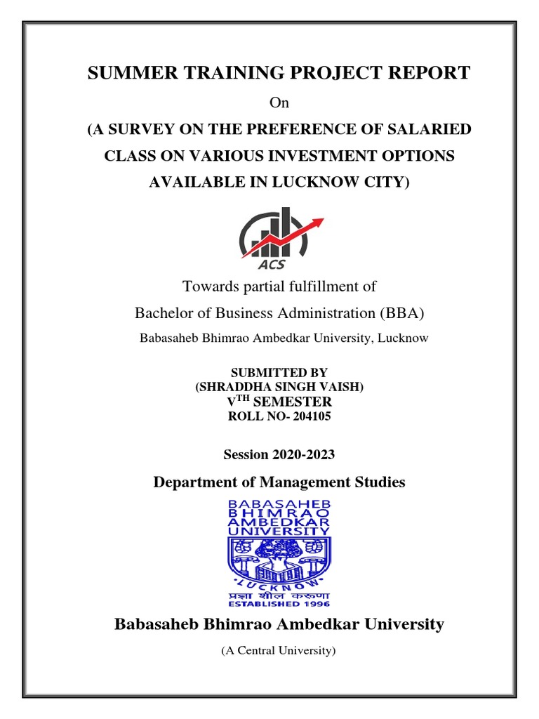Internship Report On Finance | PDF | Investing | Efficient Market ...
